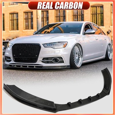For Audi C7 A6 Sline/ S6 Sedan 2012-2015 REAL CARBON Front Bumper Lip ...