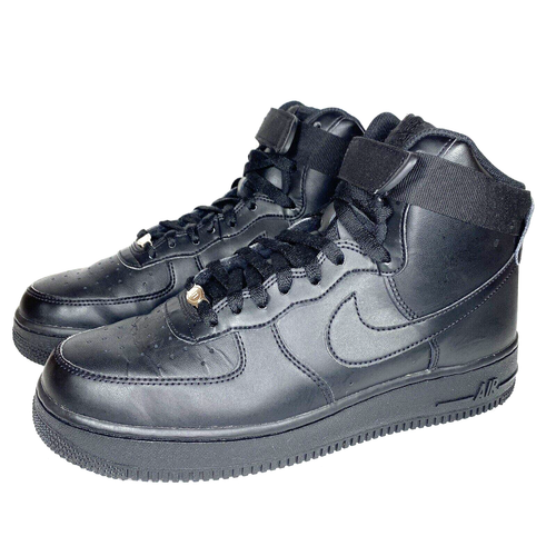 Nike Air Force 1 High '07 AF1 Men’s Size 9 Triple Black Laces Hook Loop ...