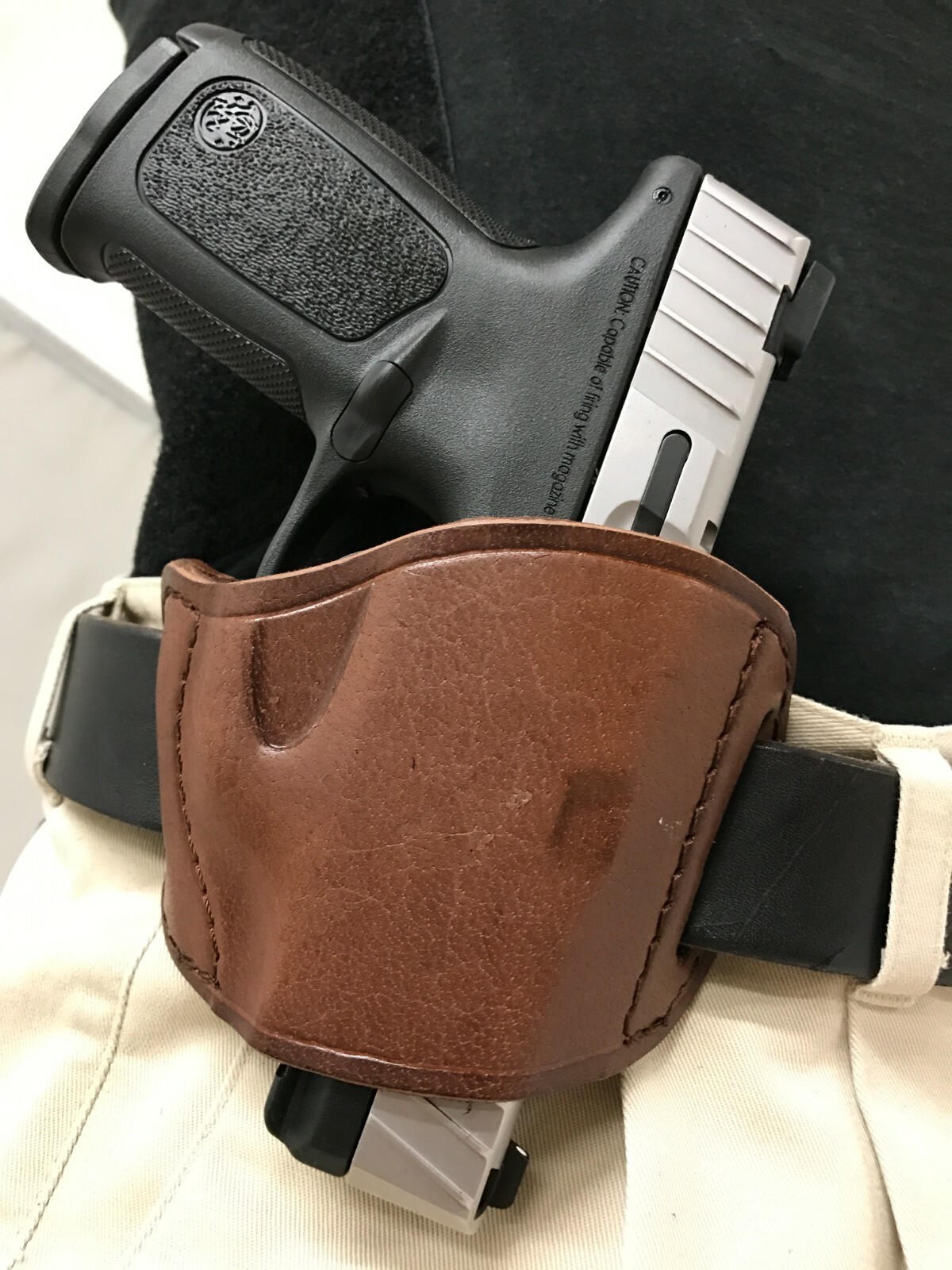 Leather OWB Gun Holster for Springfield XD9 Right Hand Draw by Pro-Tech ...