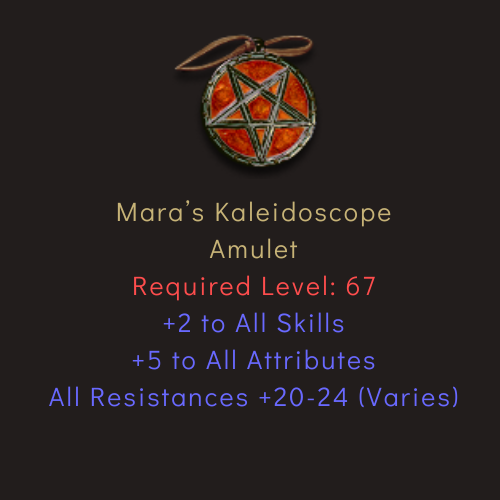 Mara's Kaleidoscope Amulet - D2R Diablo II Resurrected PC Xbox PS4 PS5 ...