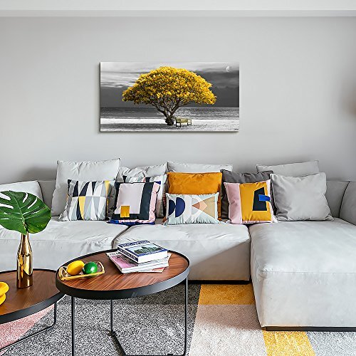 wall art for living room Decorations 24inchx48inch(60cmx120cm) Yellow ...