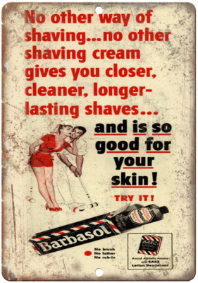 Barbasol Shaving Cream Vintgage Ad 12" x 9" Reproduction Metal Sign ...