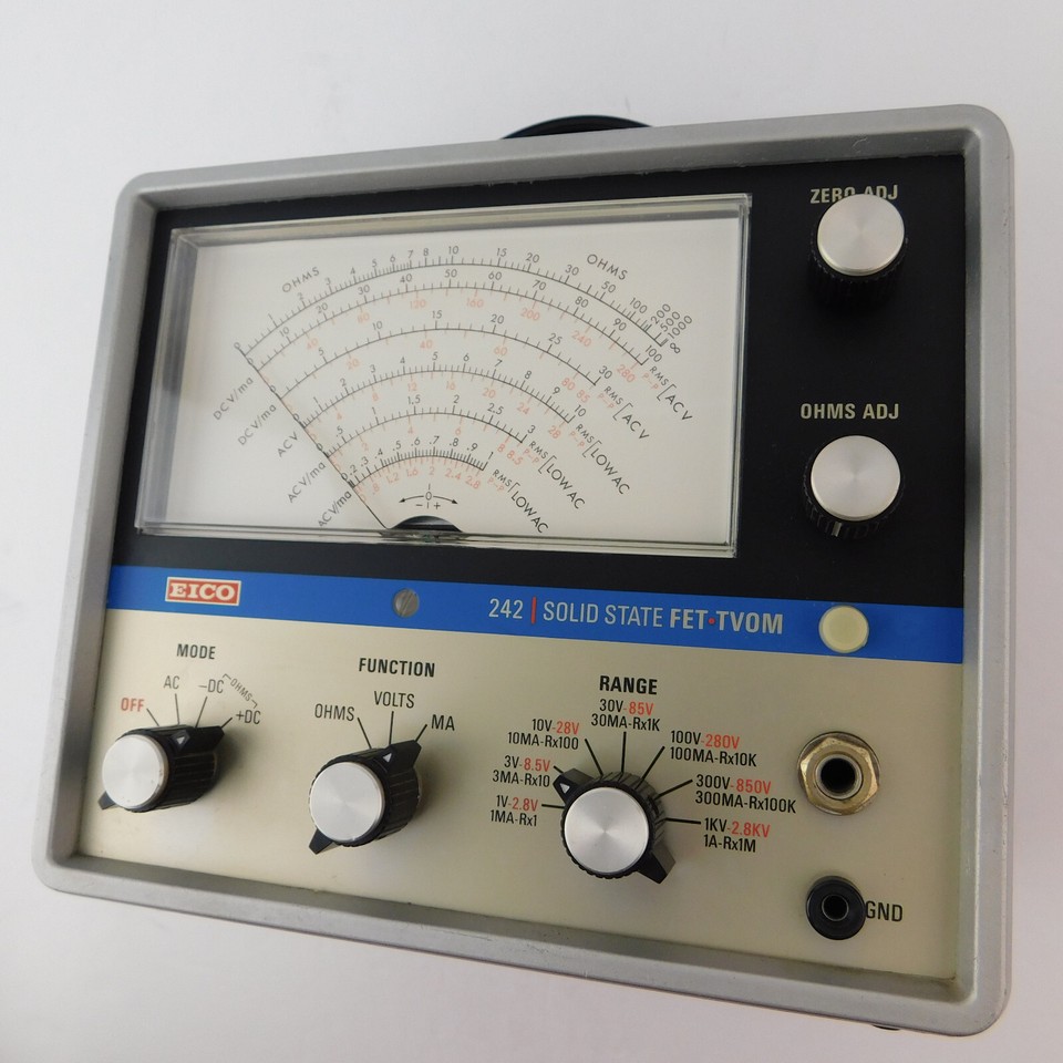 VTG EICO 242 SOLID STATE FET TVOM Analog Shop Meter & Operating ...