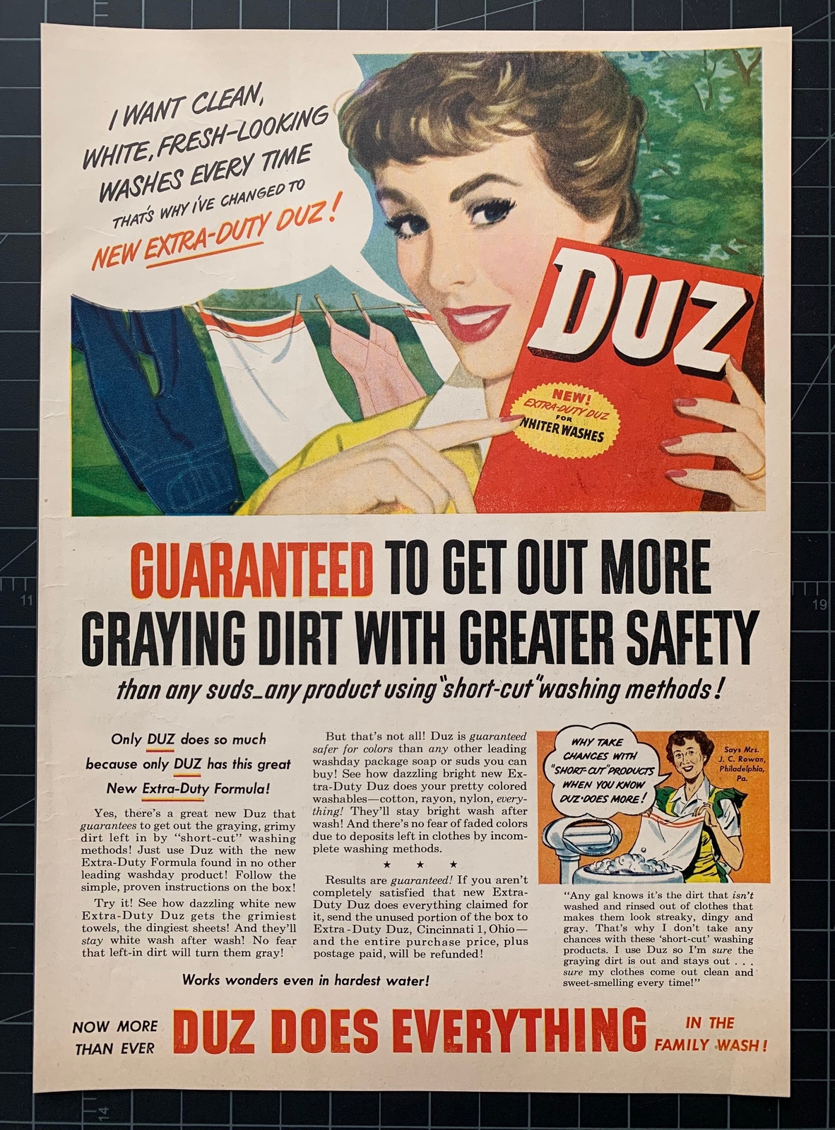Vintage 1950s Duz Detergent Print Ad | eBay