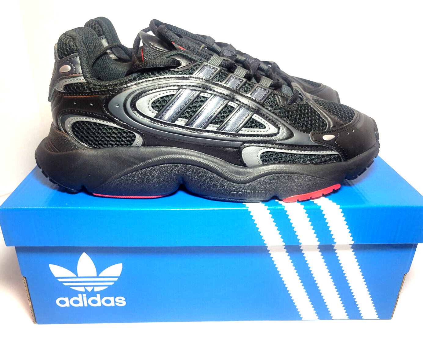 ADIDAS OZMILLEN BLACK AND SCARLET ID2895 SIZE 9 MENS NEW IN BOX SHIPS ...