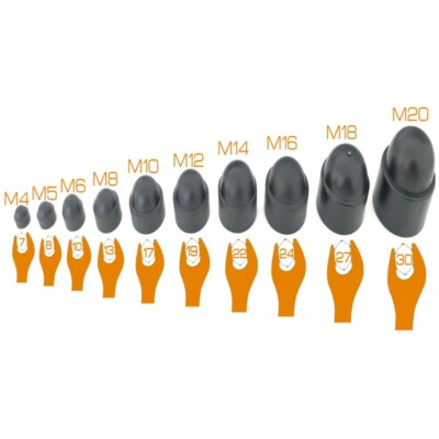 Nut Bolt Security Cover Caps Black Plastic M4 M5 M6 M8 M10 M12 M14 M16 ...