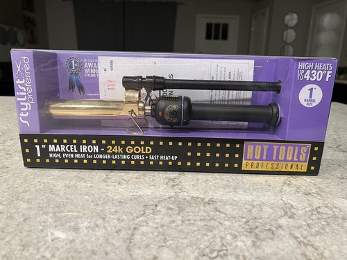 Hot Tools Professional 1" Gold Marcel Hair Curling Iron # 1108 Salon ...
