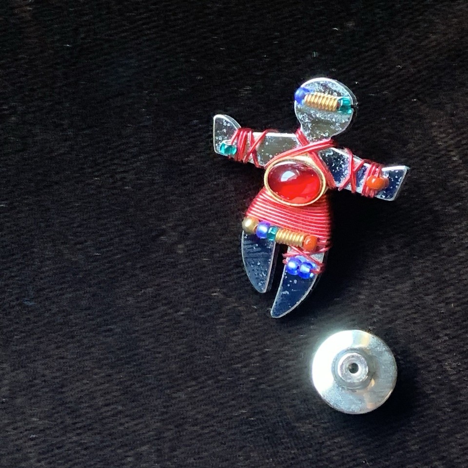LIZTECH Artisan Small Tie Tack Pin Wire Wrap Tribal Dancer Jewelry 90s ...