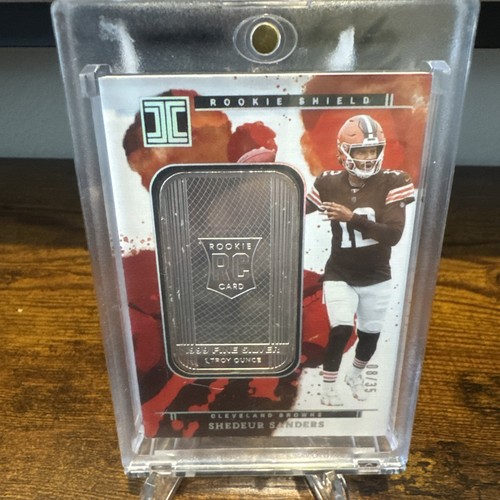 2025 Panini Impeccable Shedeur Sanders Rookie Shield Fine Silver Bar 8/ ...