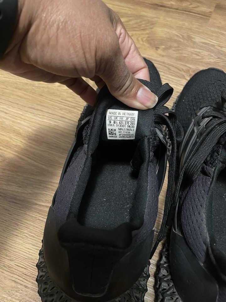 Adidas ULTRA4D Ultra Boost 4D Sneakers Mens 9 Triple Black Knit Shoes ...