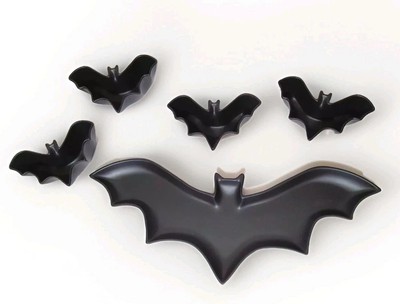 NEW RARE Pottery Barn Bat Shaped Platter & 4 Bat Shaped Bowls Halloween ...
