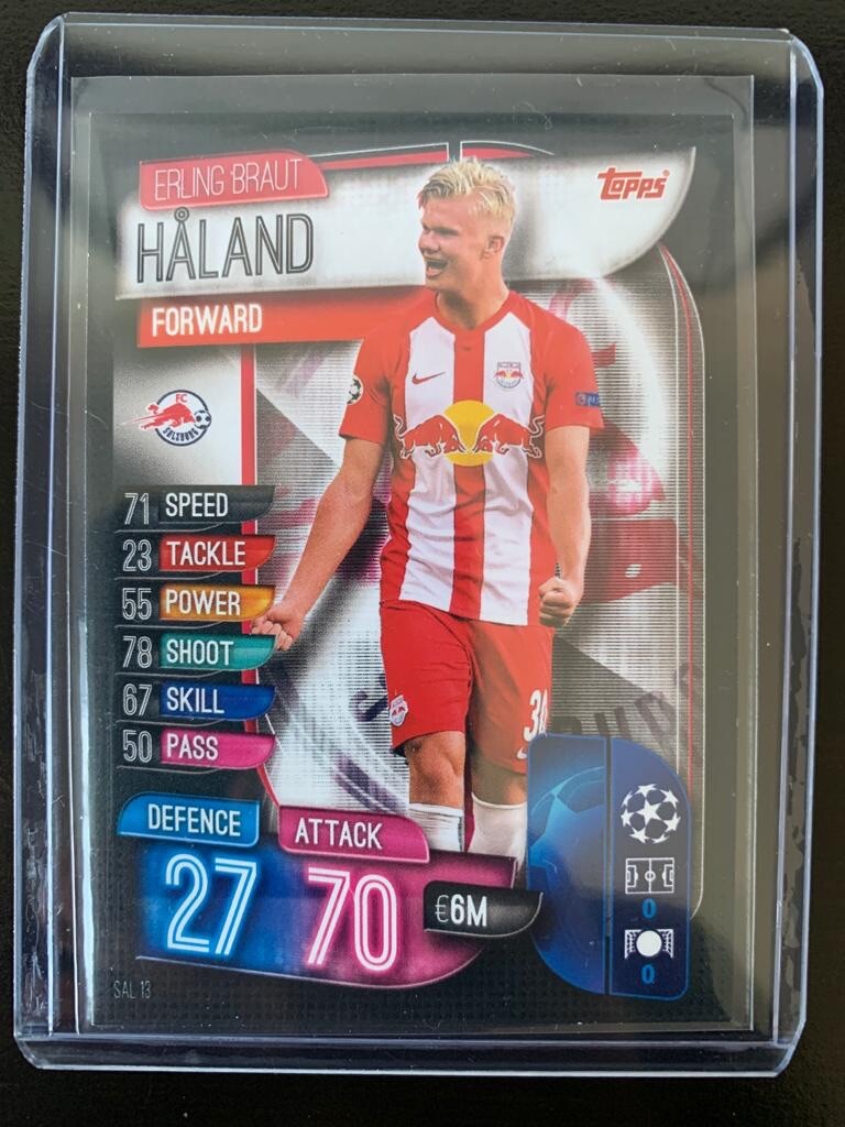 📈 Erling HAALAND Topps Champions League 2019-2020 ROOKIE CARD Red Bull ...