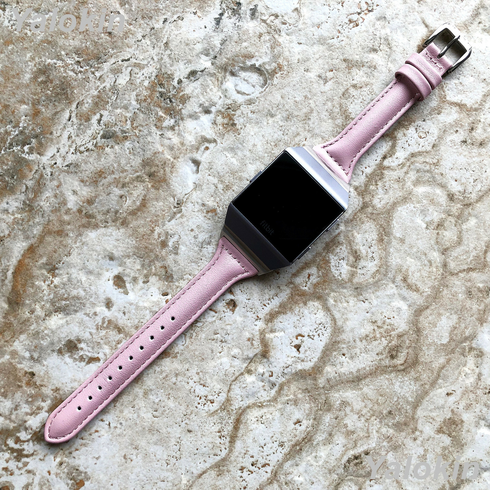Pink Color Slim Elegant Soft Leather Band Strap for Fitbit Ionic Smart ...