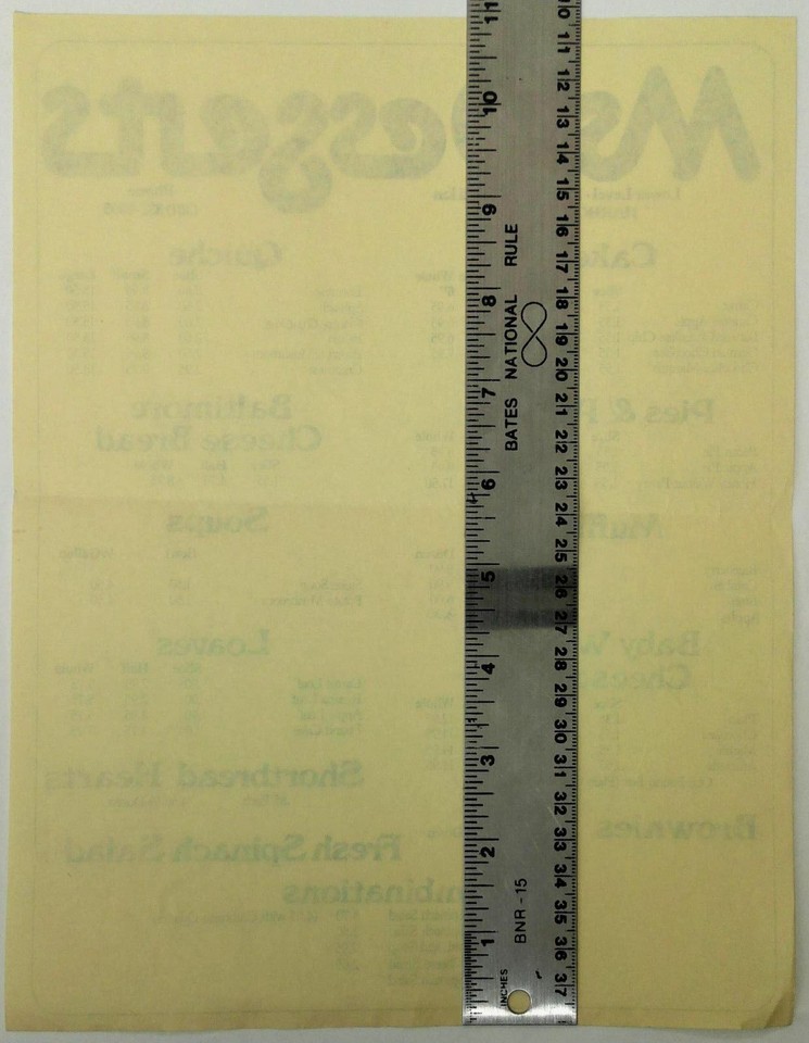 Original Vintage Menu MS. DESSERTS Harborplace Baltimore Md. CHEESE ...