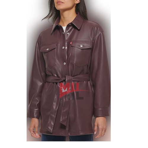 Handmade Women Dark Brown Genuine Leather Jacket, Button With Pocket ...