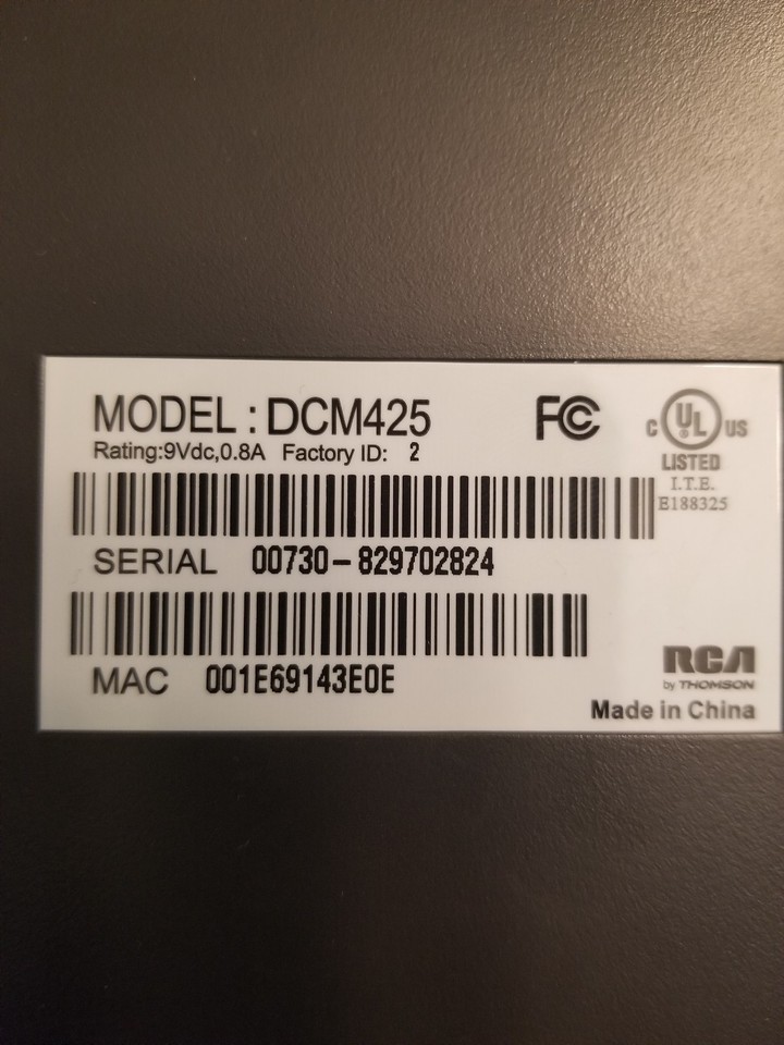 RCA DCM425 Broadband Cable Modem DOCSIS 2.0 | eBay