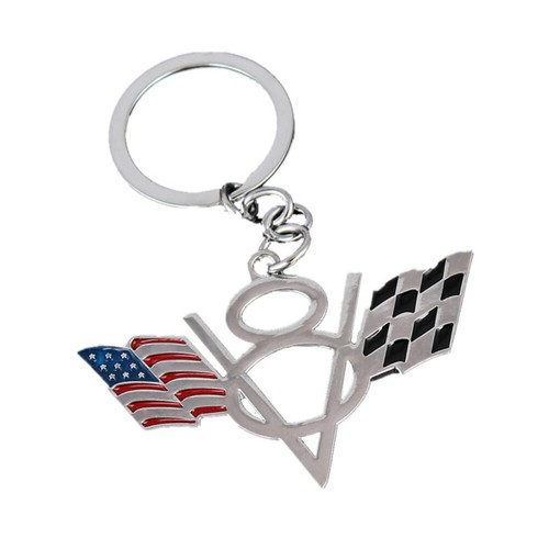 3D USA Flag V8 Symbol Car Key Chain Keychain Key Ring for Corvette C6 ...