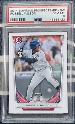 💎RUSSELL WILSON 2014 Bowman Prospects PSA 10 SSP *Pop-3* FHOF Texas ...