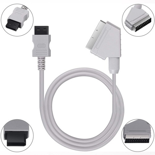 Grey 1.8m RGB Scart Video HD TV AV Cord Cable for Nintendo Wii Wii U ...