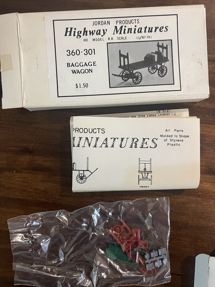 Jordan Products Highway Miniatures HO Scale Lot X 4 Baggage Wagons ...