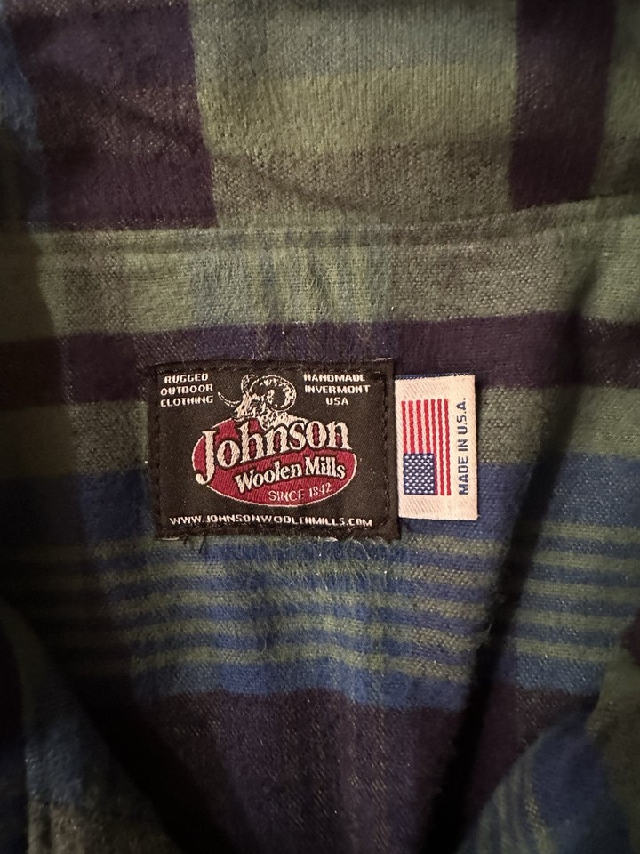 VTG Johnson Woolen Mills Hand Made In USA Heavy Virgin Wool Mens Jacket ...