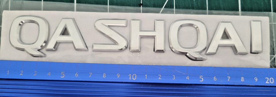 Chrome 3D Car Letters Self-adhesive badge emblem sticker QASHQAI | eBay UK