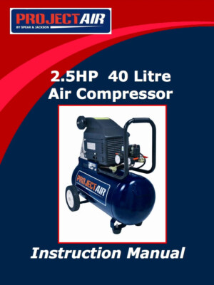 Air Compressor 'Project Air' 2.5HP 40 Litre tank by Spear and Jackson ...