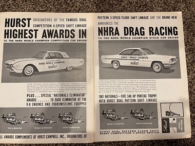 1962 Hurst Ford Thunderbird Pontiac Catalina NHRA historical ad Hot Rod ...