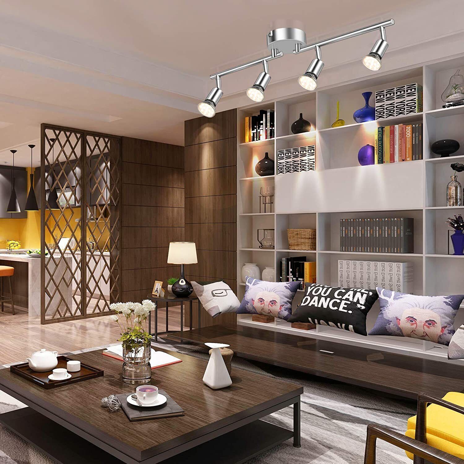 4 Way Ceiling Spot Light Fitting LED GU10 Adjustable Kitchen Spotlight ...