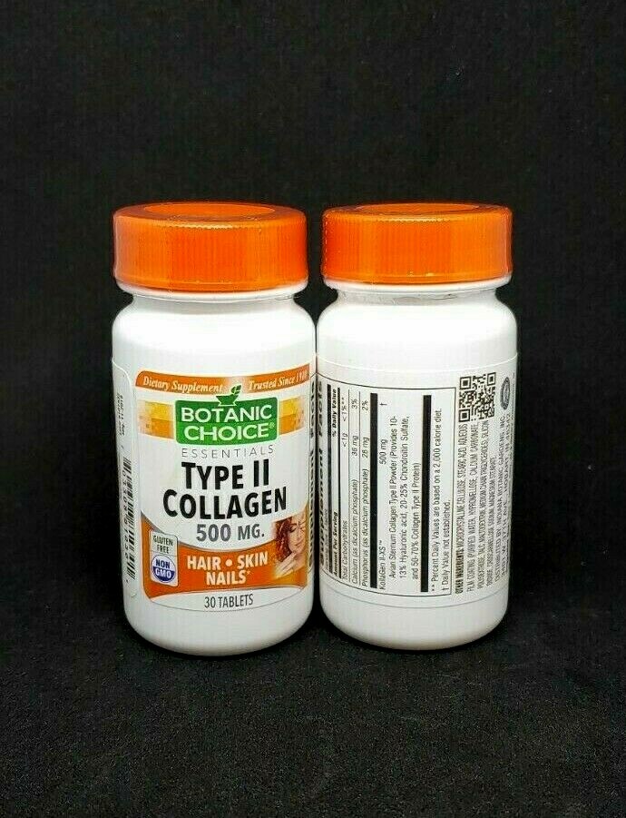 Botanic Choice Type Ii Collagen Tablets 500 Mg 30 Tablets 2 Bottles mfg ...