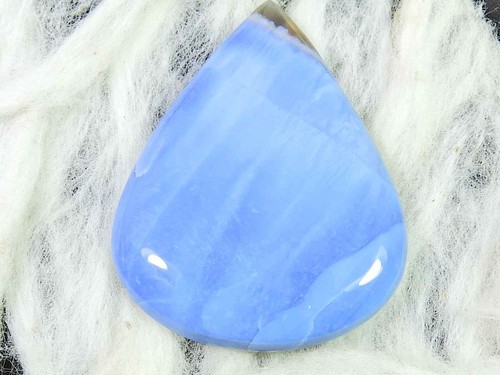 44Cts. Peru Blue Opal Pear Crystal Mineral Cabochon Loose Gemstone ...