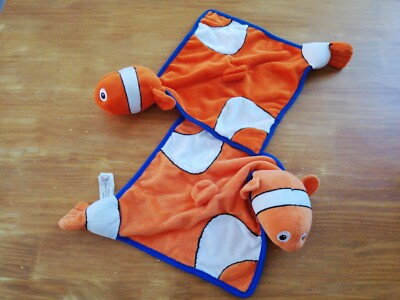 Lot 2 Doudou impexit Poisson Clown Nemo Orange Blanc Bleu Disney Pixar ...