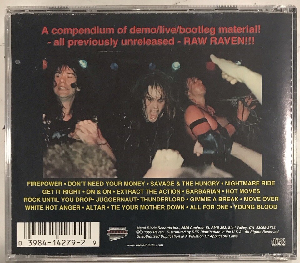 Raven - Raw Tracks CD 1999 Metal Blade – 3984-14279-2 | eBay