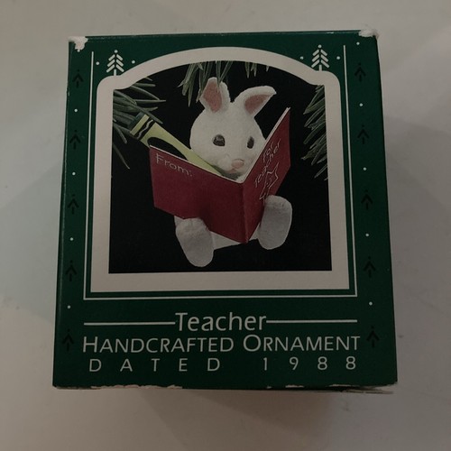 1988 Hallmark Keepsake Teacher Rabbit Bunny Ornament | eBay