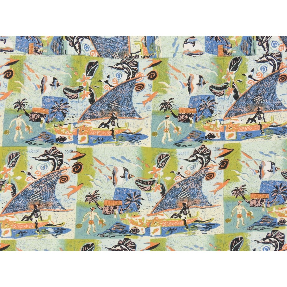 Kahala Fish Fishing Marlin Hawaiian Aloha Tropical Tribal Camp USA Made ...