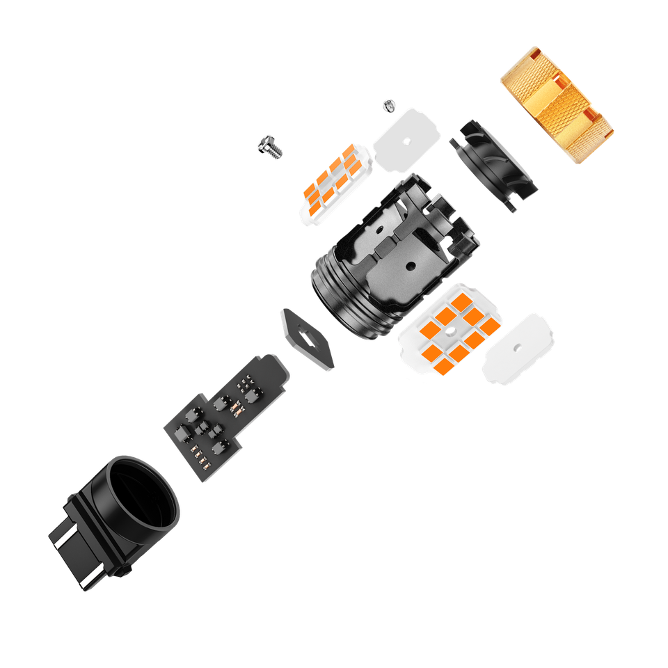 AUXBEAM 3000K Amber 3157 CK Socket LED Turn Signal Light Bulbs Super ...