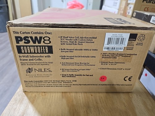 Niles PSW8 In-wall Passive Subwoofer Tested With Crossovers | eBay