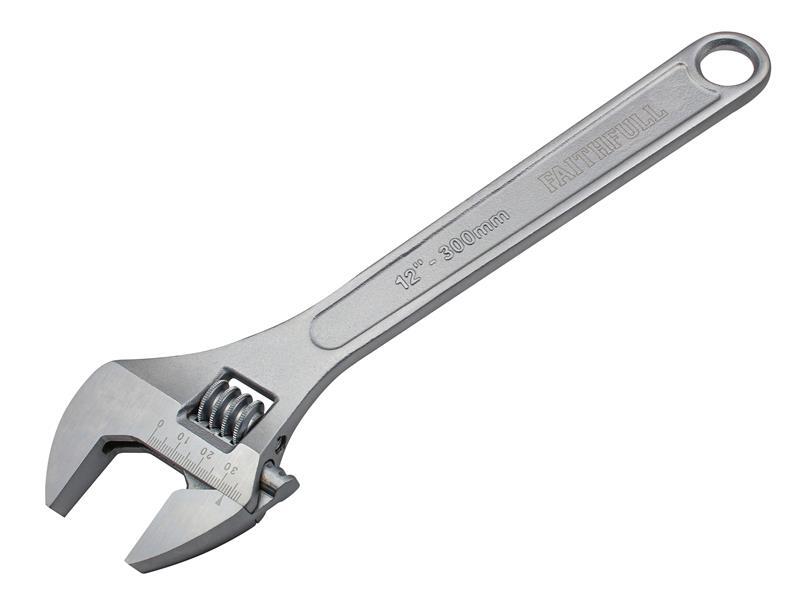 Faithfull Chrome Adjustable Spanner 300mm 12in Jaw Capacity 35mm ...