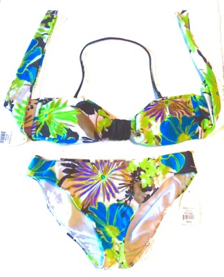 Sunsets Dahlia Bandeau Bikini Swimsuit Size D-Cup Top XL Bottoms NWT ...