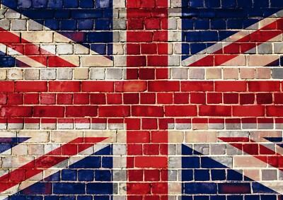 Amazing Brick Union Jack Poster Size A4 / A3 Country Flag Poster Gift ...