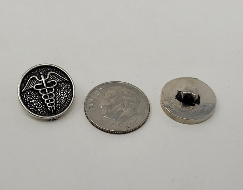 12 pcs Healthcare Medical Symbol Caduceus Silver Plastic Sewing Buttons ...