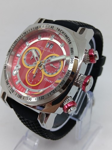 Ritmo Mundo Oscar Racer 2221/1 Men's 44mm Red Dial Stainless Steel ...