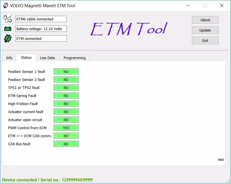 Volvo ETM Throttle Body diagnostics and programming tool ( S80 S70 S60 ...