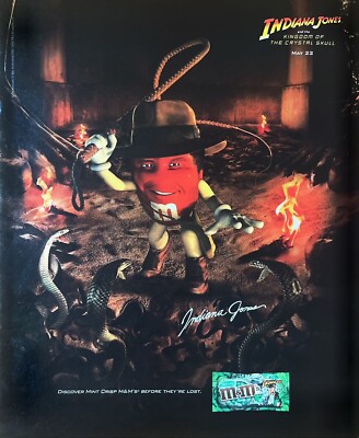 INDIANA JONES M&Ms Original Vintage Print Ad Movie Promo Candy | eBay