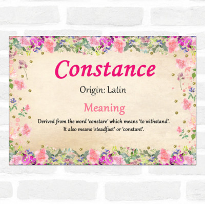 Constance Name Meaning Floral Certificate | eBay UK