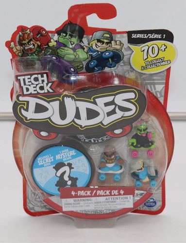 Tech Deck Dudes 4 Pack Includes Secret Figure Mini Skateboarders Series ...