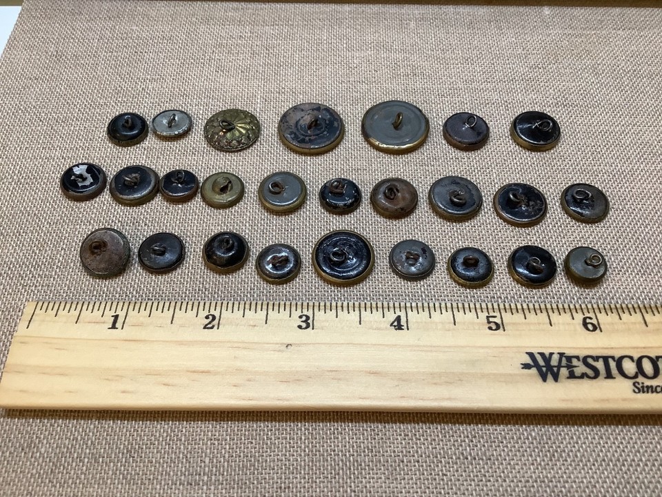 Lot of Antique/Victorian Small Metal Buttons (Bent Shanks) | eBay