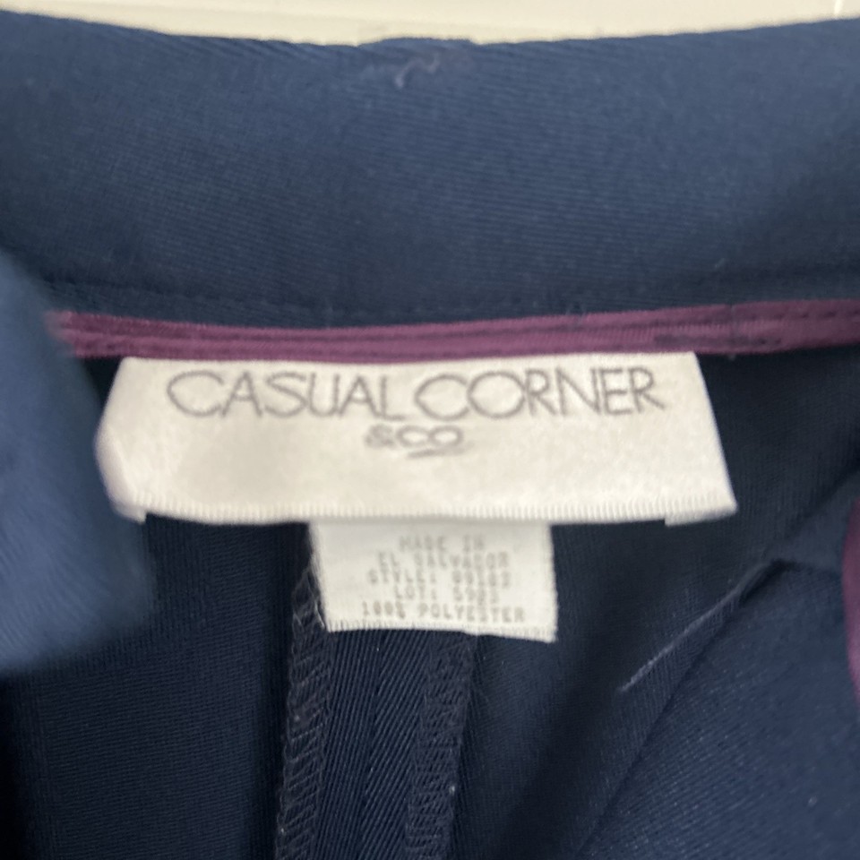 WOMEN'S NAVY POLYESTER DRESS PANTS - BY: CASUAL CORNER & CO-- WAIST ...