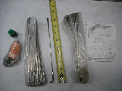 Performance Machine hub 21" wheel diamond spokes Harley XL FXR Dyna FXD ...