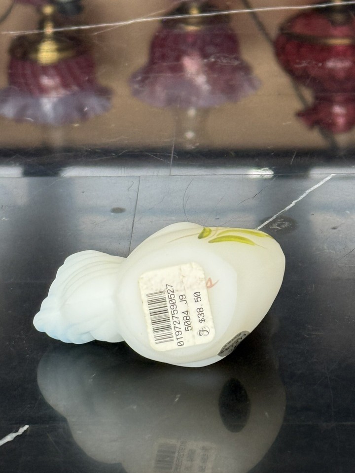 Fenton Glass Rooster Figurine - Natural Animals Collection - Opal Satin ...